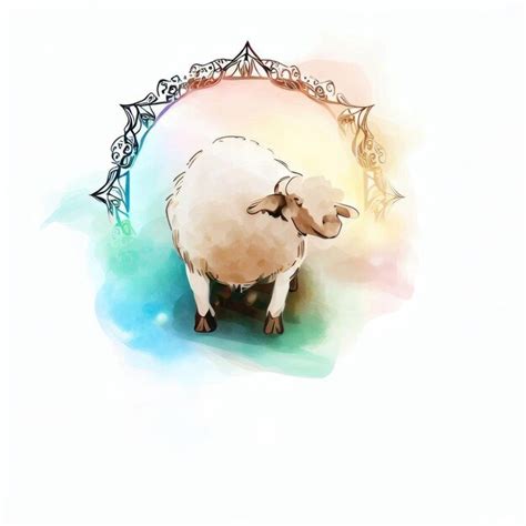 Premium AI Image A Drawing Of A Sheep In A Colorful Background