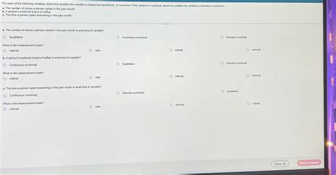 Solved For Each Of The Following Variables Determine