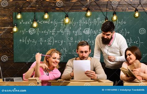 Students Group Mates Speaking Asking For Advice Teacher Explains