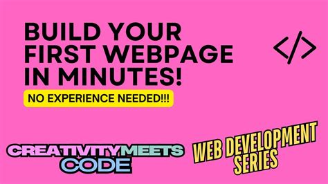 🌐 Html 101 Build Your First Webpage 🚀 No Experience Needed Youtube