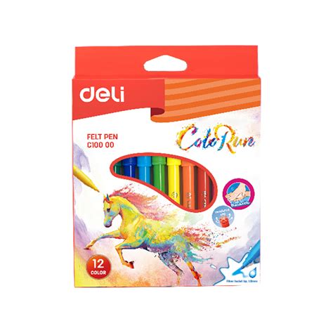 საკანცელარიო საბავშვო კანცელარია ფლომასტერი Deli ფლომასტერი 12ფ C10000
