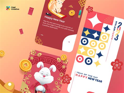 creating new year card app ui concept by capi product on dribbble