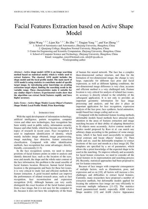 Pdf Facial Features Extraction Based On Active Shape Model