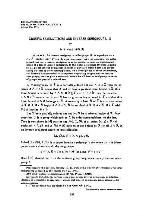 Pdf Groups Semilattices And Inverse Semigroups Ii