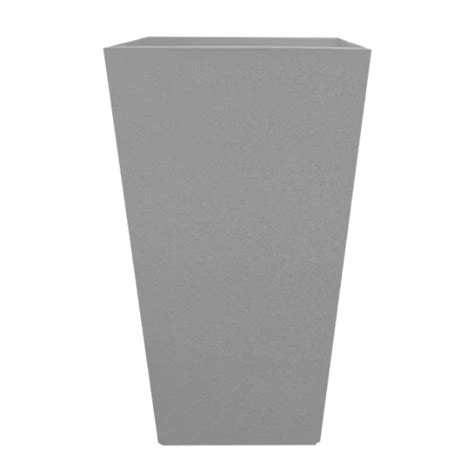 Bloem 5 Gal Plastic Tall Finley Square Planter 20 In Charcoal At