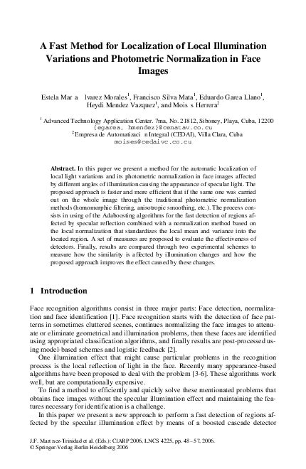 Pdf A Fast Method For Localization Of Local Illumination Variations And Photometric