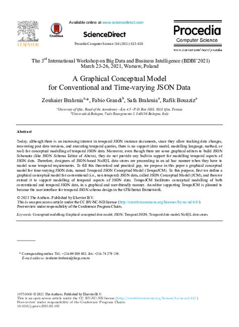 Pdf A Graphical Conceptual Model For Conventional And Time Varying Json Data