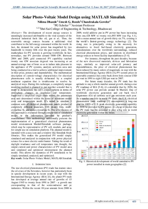 Pdf Solar Photo Voltaic Model Design Using Matlab Simulink