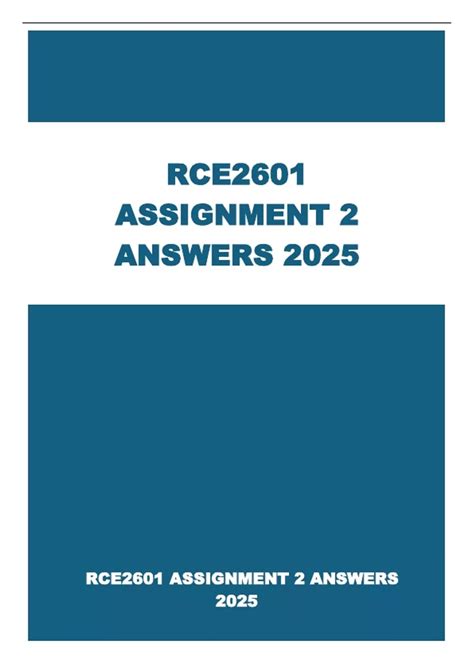 Rce2601 Assignment 2 Answers 2025 Rce2601 Rce2601 Stuvia Sa