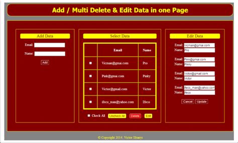 Add Multi Delete And Edit Data In One Page Sourcecodester