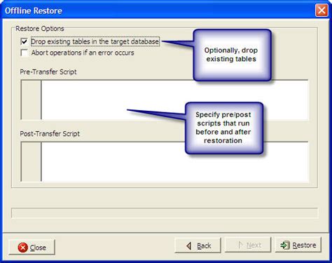 Offline Backup Restore