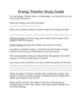 FOSS Science Energy Investigation 4 Study Guide By Ms Ks Classroom Stash