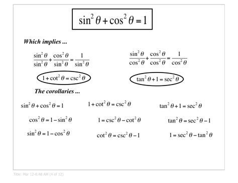 Pre Cal 40s Trigonometric Identities Math Dictionary Pdf