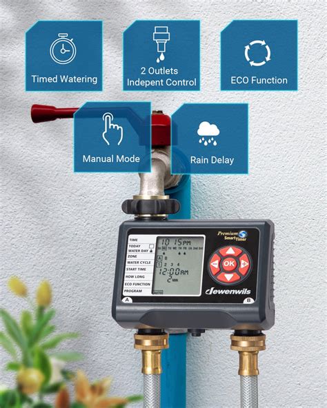 Dewenwils Sprinkler Timer Water Timer 2 Zone Programmable Water Hose Timer Automatic Faucet