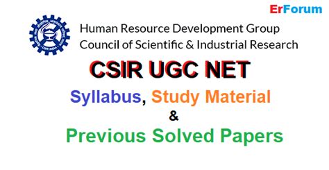 CSIR UGC NET Syllabus Study Material Previous Solved Papers