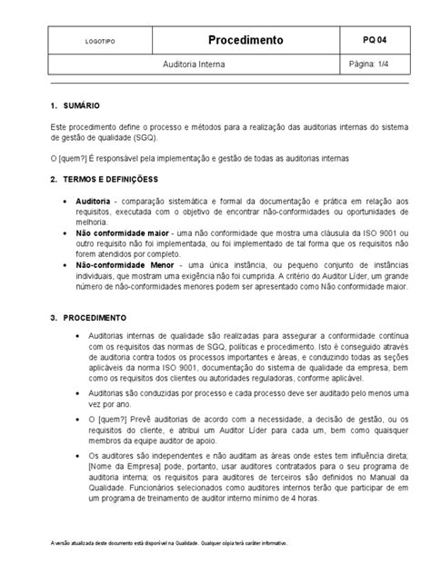 Auditoria Interna Processo Pdf