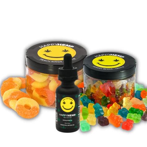 Happy Hemp Best Sellers Cbd Gummy Bears Peach Gummies And Cbd Oil
