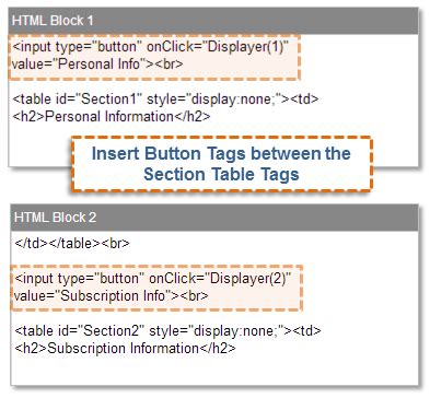 Create Collapsible Sections Caspio Online Help
