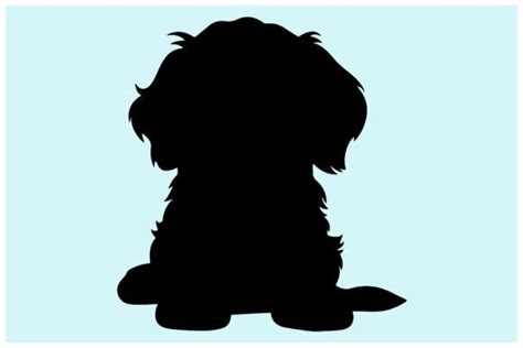 Black Silhouette Of A Cute Cockapoo Graphic By N Pattern · Creative Fabrica