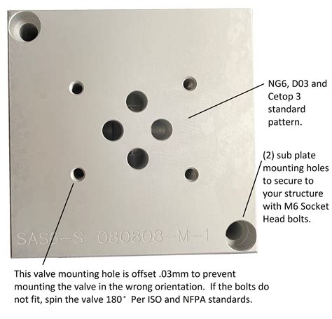 Sub Plate D03 Ng6 Cetop 3 Pattern For Mounting Hydraulic Valves Alumin