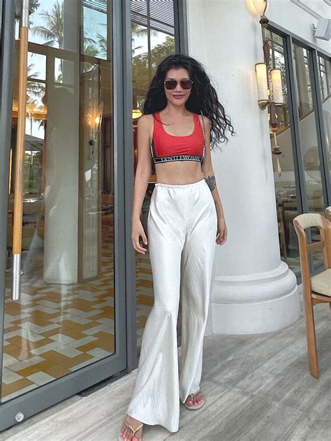 Duan Style Original Tall Girls Gospel Oblique Cut Elastic Waist Pearlescent Long Straight