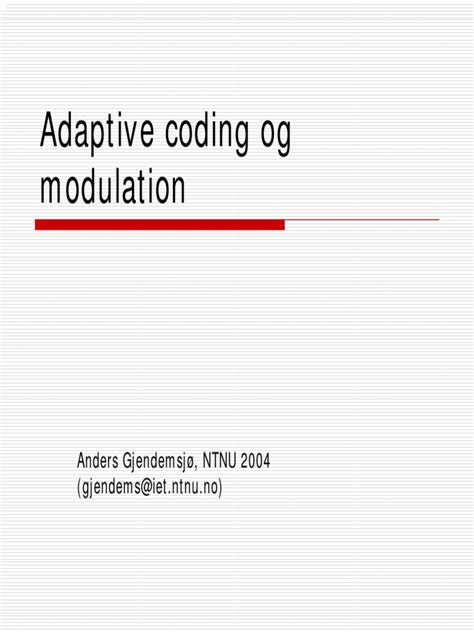 Adaptive Coding Modulation Acm Pdf High Definition Television