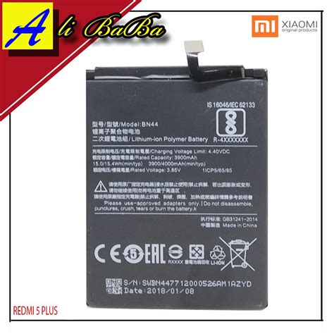 Jual Baterai Handphone Xiaomi Redmi 5 Plus Bn44 Batre Hp Xiaomi Redmi 5