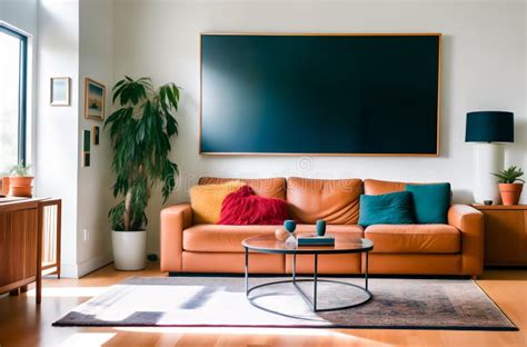 Beautiful Contemporary Living Room Interior With Sunlight Through Large Panoramic Windows With