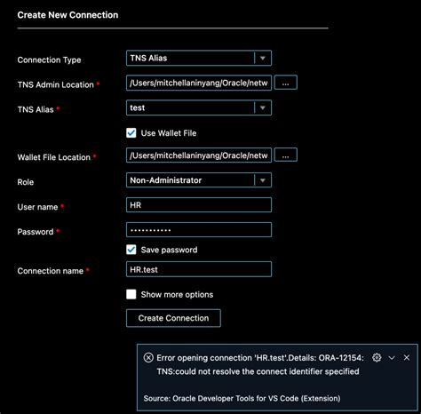 Unable To Create Connection Oracle Forums
