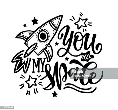 당신은 내 공간입니다 귀여운 손으로 그린 낙서 엽서와 디자인 Fot T 셔츠 0명에 대한 스톡 벡터 아트 및 기타 이미지 0명 T 셔츠 달 하늘 Istock