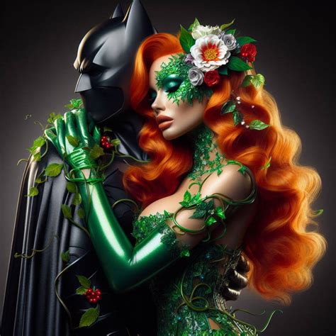 Poison Ivy Hugging A Faceless Batman By Setois3 On Deviantart