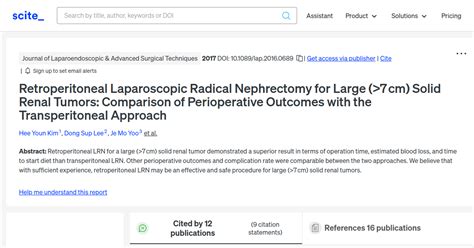 Retroperitoneal Laparoscopic Radical Nephrectomy For Large 7 Cm Solid Renal Tumors
