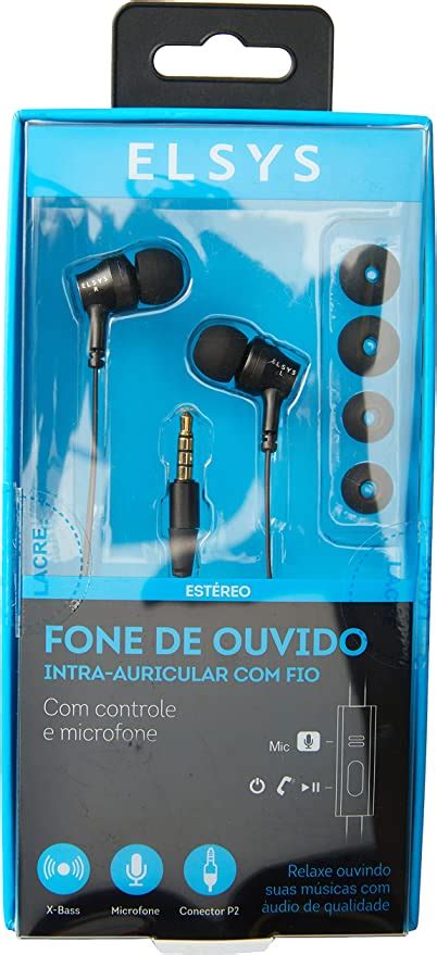 Fone Ouvido Fio Intra Auricular Controle Eaf Preto F Fones De Ouvido Casa China Loja