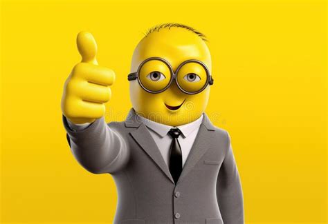A Cheerful Man In A Gray Business Suit And Glasses Shows A Thumbs Up