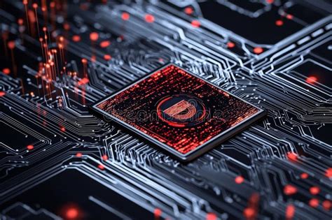 A Closeup View Of A Computer Chip On A Circuit Board Showcasing Intricate Designs And Glowing