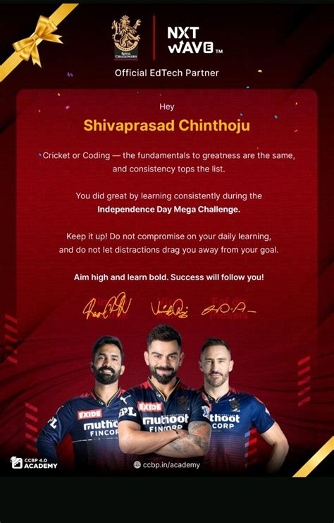 shiva prasad chinthoju on linkedin ccbpian nxtwave ccbpians rcb