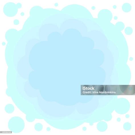 추상적 배경입니다 만화 플랫 스타일 부드러운 둥근 구름 정사각형 비율을 가진 컴포지션 흰색 배경에 격리 일러스트 벡터 개념에 대한 스톡 벡터 아트 및 기타 이미지 Istock