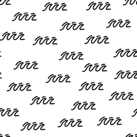 Premium Vector Seamless Monochrome Pattern With Waves