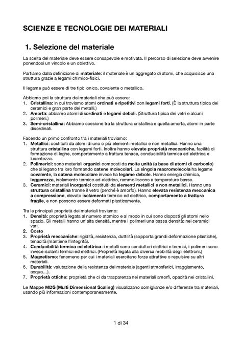 Riassunto Materiali Per Il Design Schemi E Mappe Concettuali Di