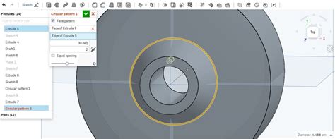Circular Pattern Face Option — Onshape