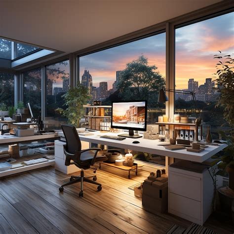 Premium Ai Image Modern Workspace Design
