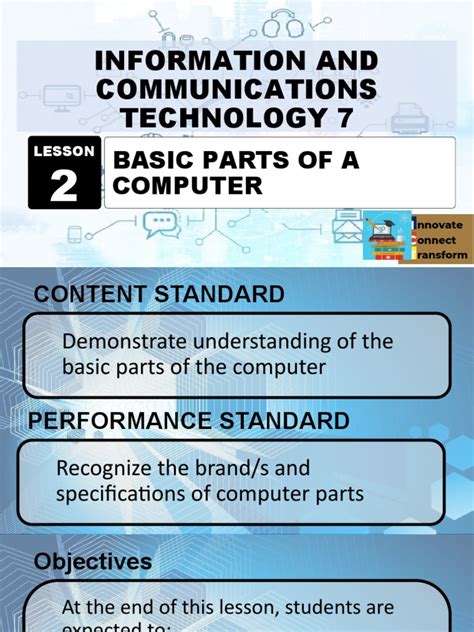 lesson 2 basic parts of a computer pdf computer monitor desktop