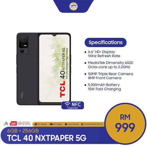 TCL NXTPAPER G GB GB Smartphone Original Year Warranty By TCL MY KTS Cellular
