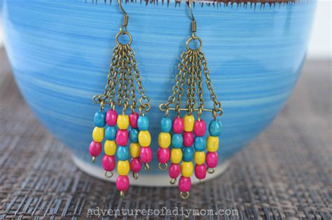 Wooden Bead Dangle Earrings Adventures Of A Diy Mom