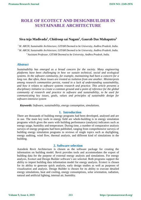 Pdf Role Of Ecotect And Designbuilder In Sustainable Architecture Dokumen Tips