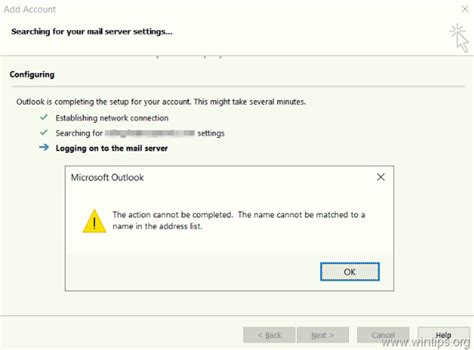 fix the name cannot be matched to a name in the address list on outlook and office365