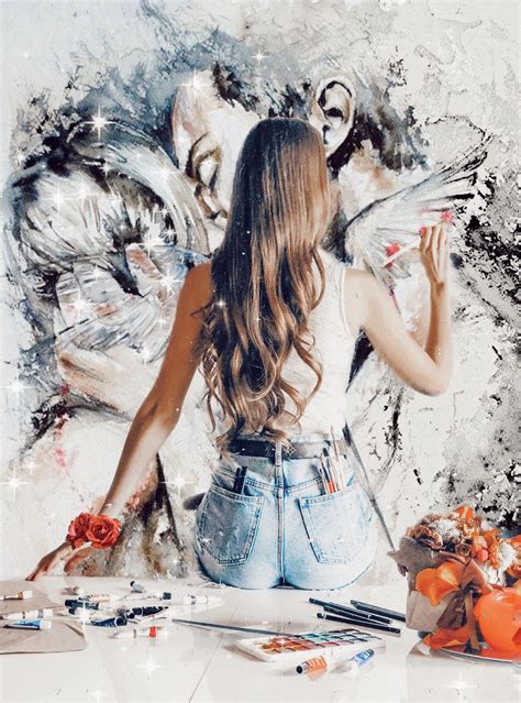 Красивые фото идеи для фото обработка фото художница девушка рисует