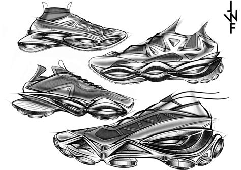 Sketches From Sketchbook John Wiegand Forson Sneaker Sketches Shoe