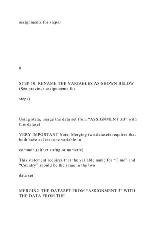1 ASSIGNMENT 7 C MERGING DATA FILES IN STATA Do Docx