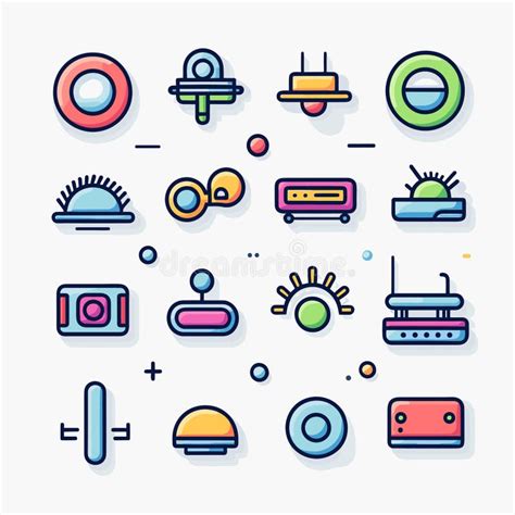 Vector Of A Colorful Collection Of Objects On A Clean White Background